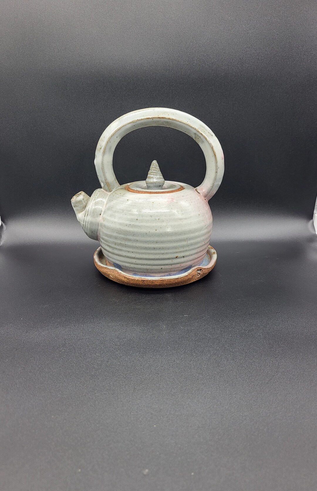 Sea Shell Glaze Teapot With a Shell Shaped Handle on the Lid. Handmade ...