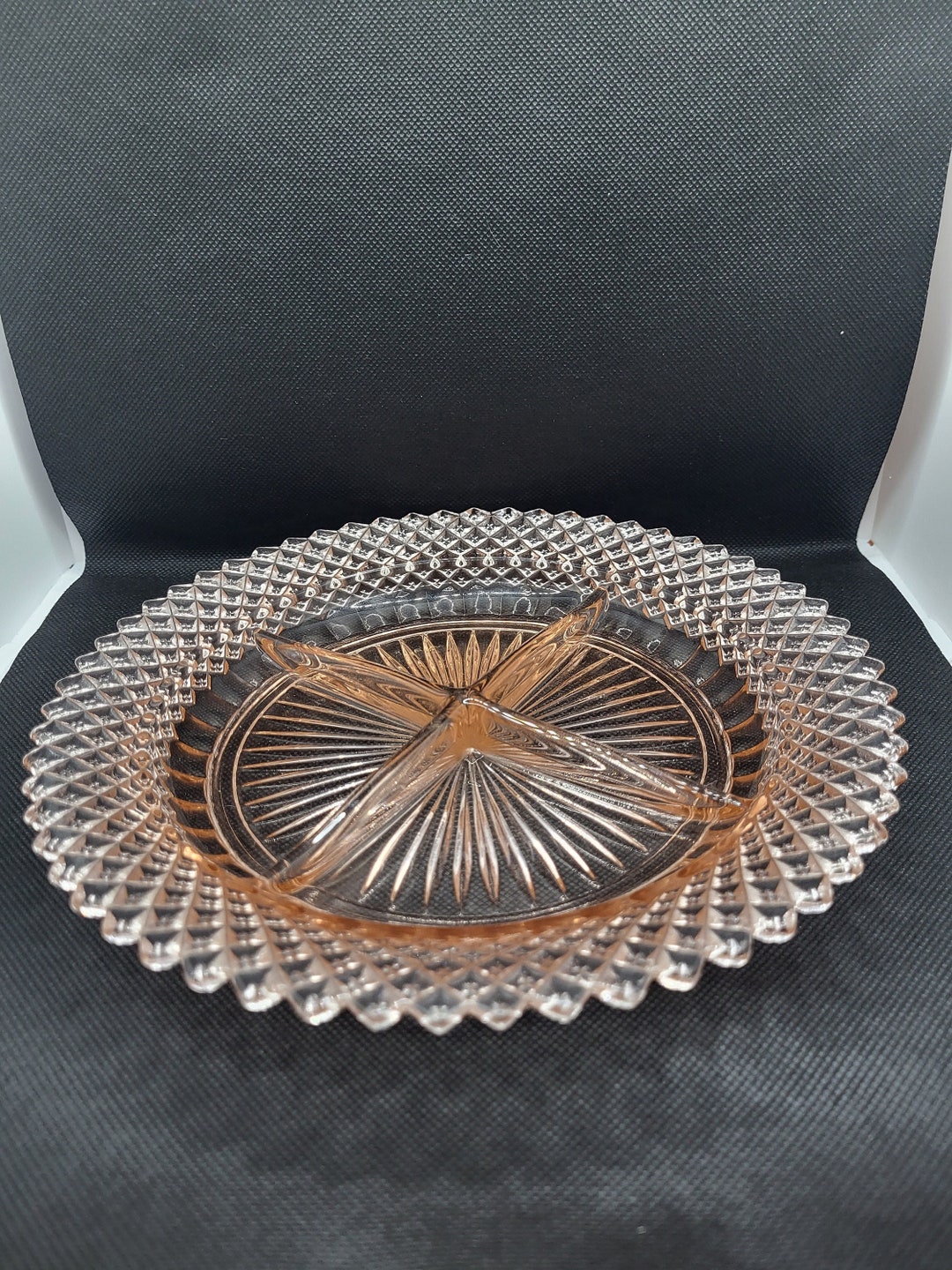 Depression Glass Miss America Plate Pink 4 Section Relish Pickle Dish ...