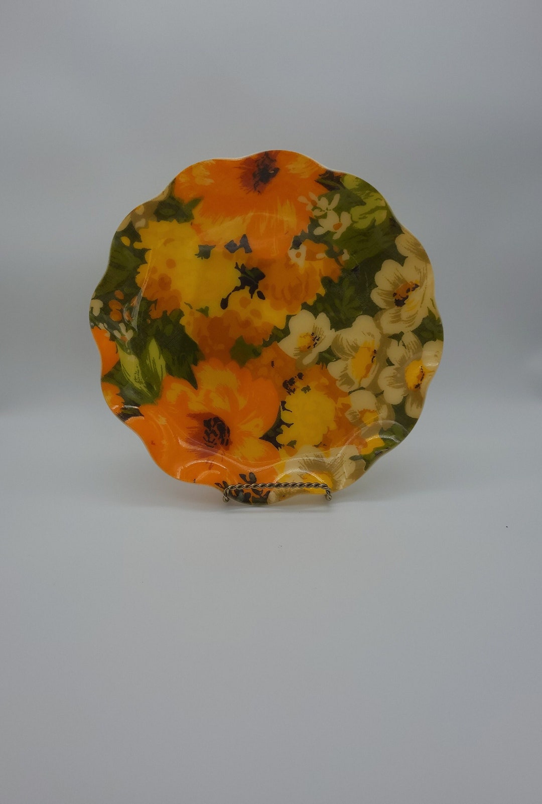 Vintage FAB Floral Fabric Serving Tray - Retro Fabric and Plastic ...