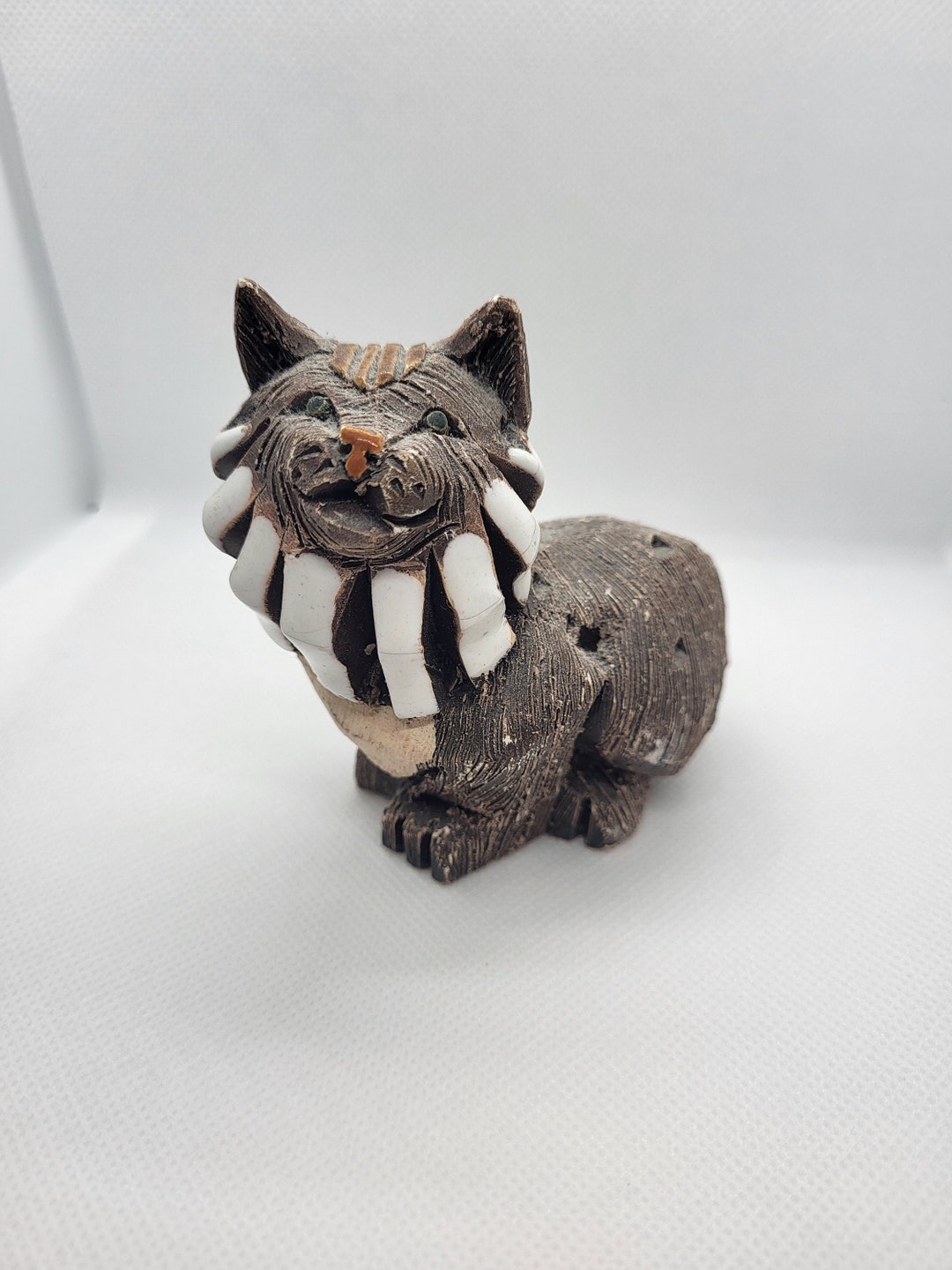 Artesania Rinconada Carved Clay Signed Figurine of the Wild Lynx #77 ...