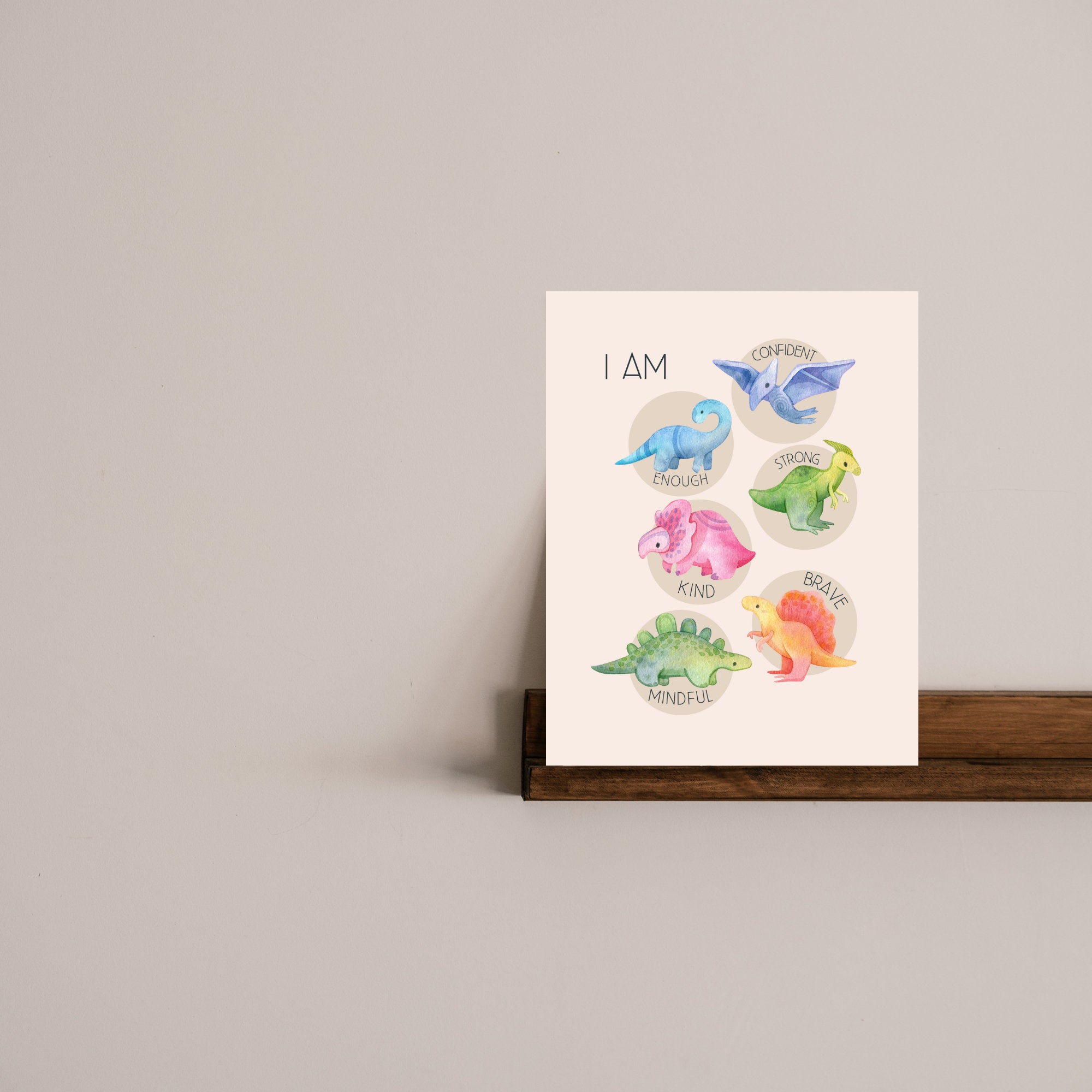 Tan Dinosaur Affirmation Posterior Kids Room Class Room - Etsy