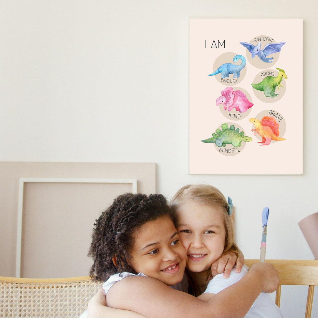 Tan Dinosaur Affirmation Posterior Kids Room | Class Room - Etsy