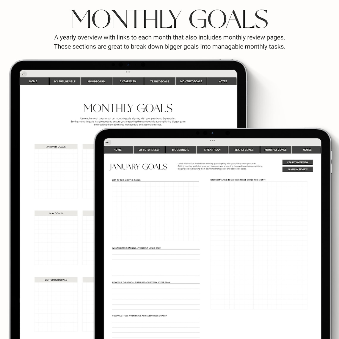 Goal Digital Planner, Goal Setting, Life Productivity Planner Template ...