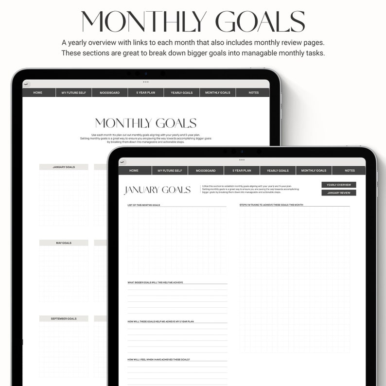 Goal Digital Planner, Goal Setting, Life Productivity Planner Template ...