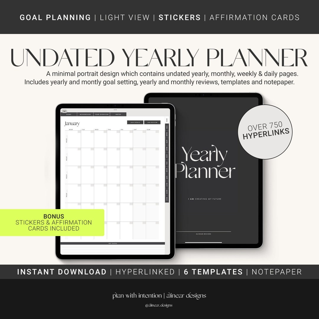 Ultimate Digital Planner Undated, Undated Daily Planner Book, Daily ...