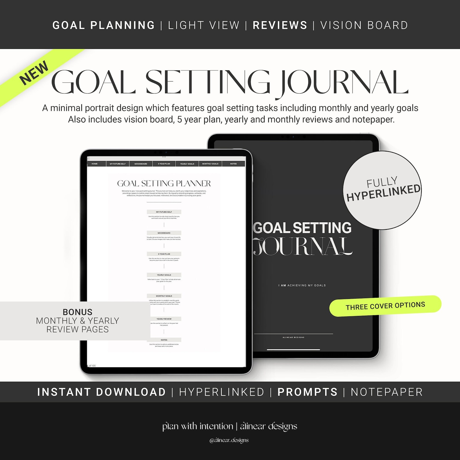 Goal Digital Planner, Goal Setting, Life Productivity Planner Template ...