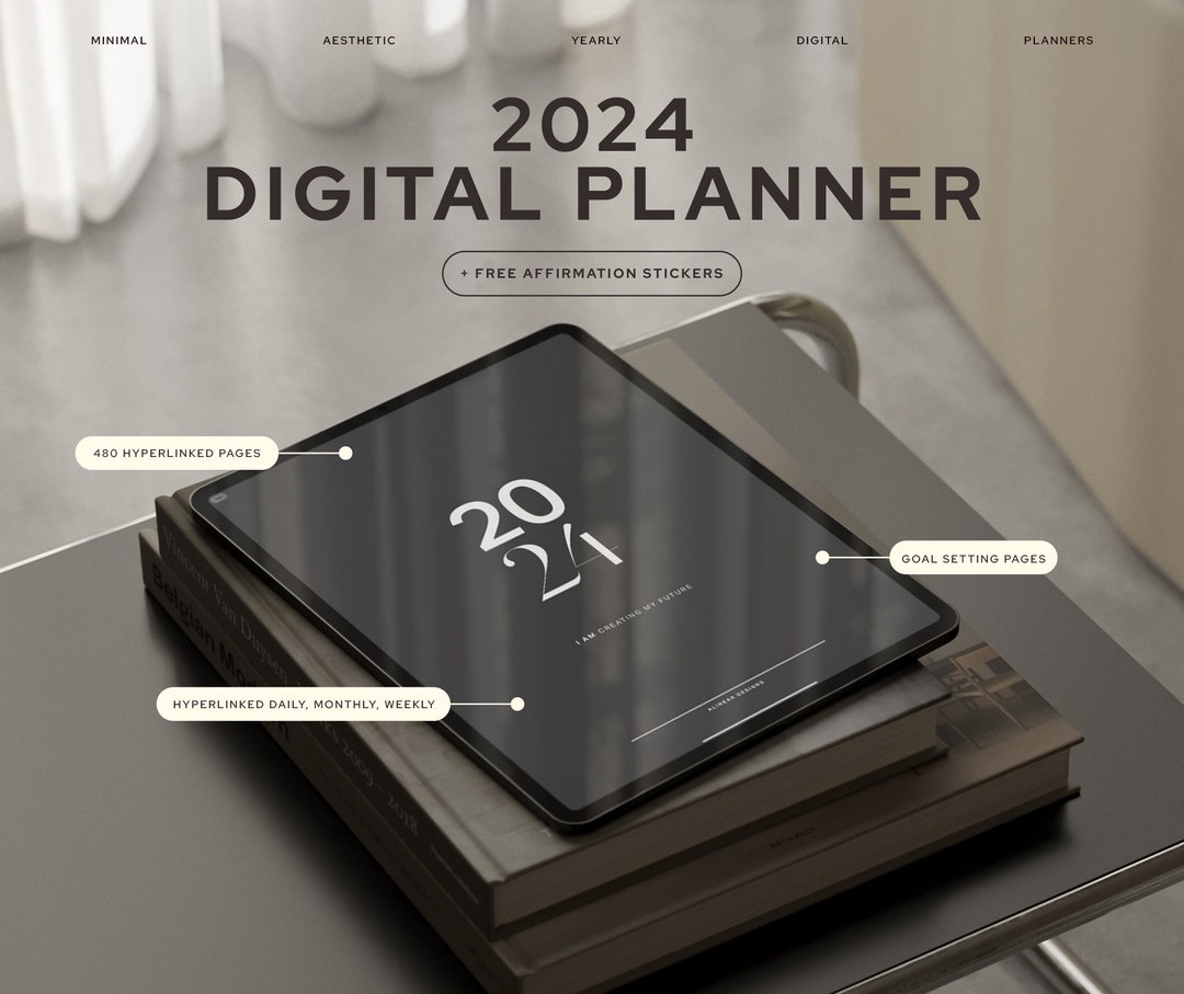 2024 Digital Planner | iPad Planner Minimalist | Aesthetic Minimalist ...