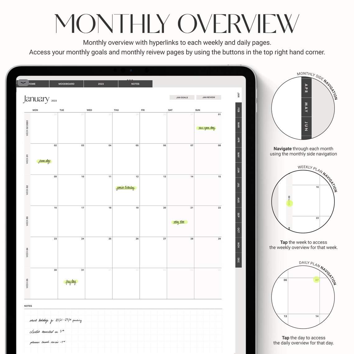 2023 Planner Bundle Digital 2023 Digital Planner, Digital Daily ...