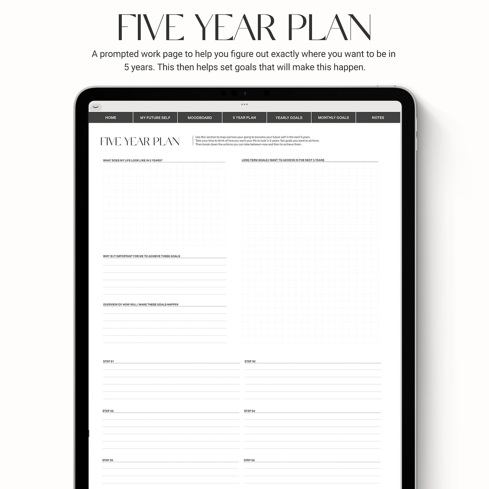 Goal Digital Planner, Goal Setting, Life Productivity Planner Template ...