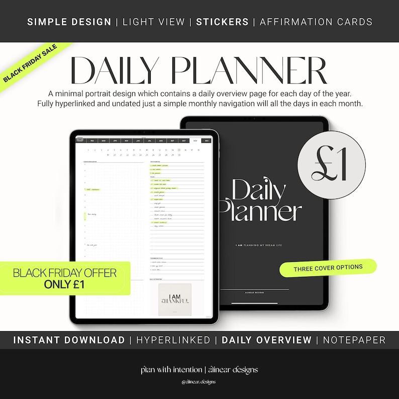 Digital Daily Planner, Portrait iPad Planner, Digital 365 Day Planner ...