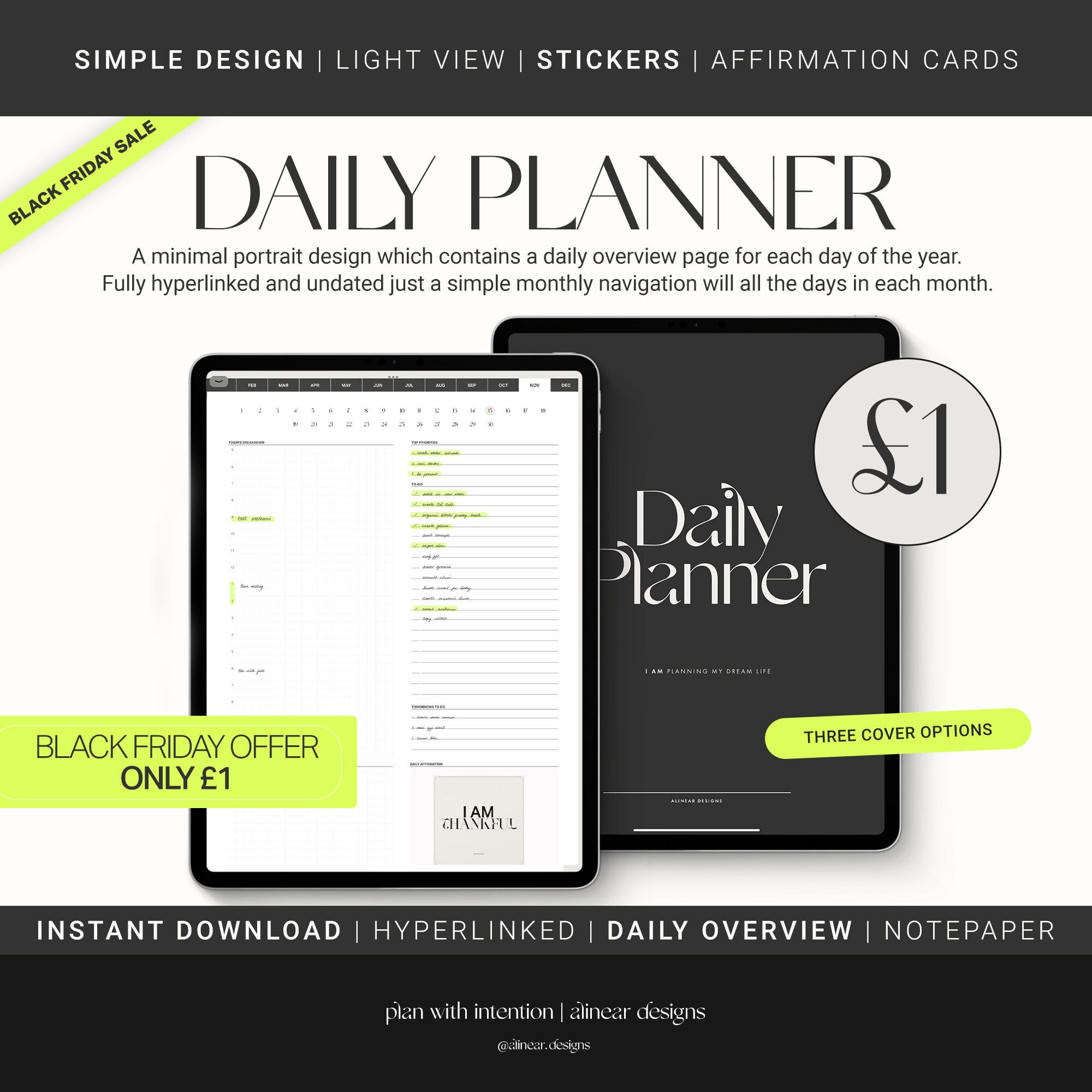 Digital Daily Planner, Portrait iPad Planner, Digital 365 Day Planner ...
