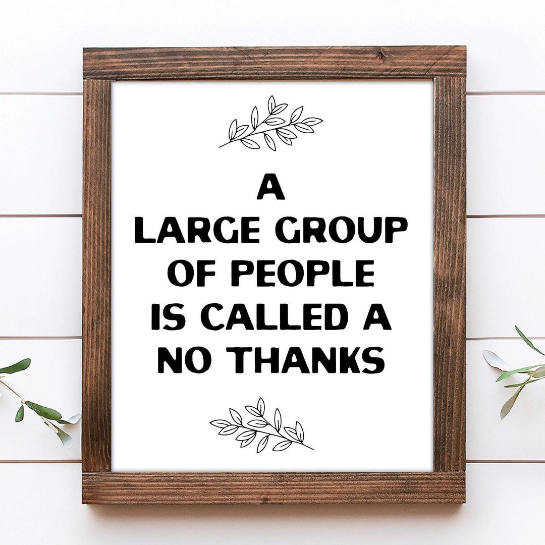 No Thanks Sign, A Large Group of People, No Thanks, People, Wall Art ...