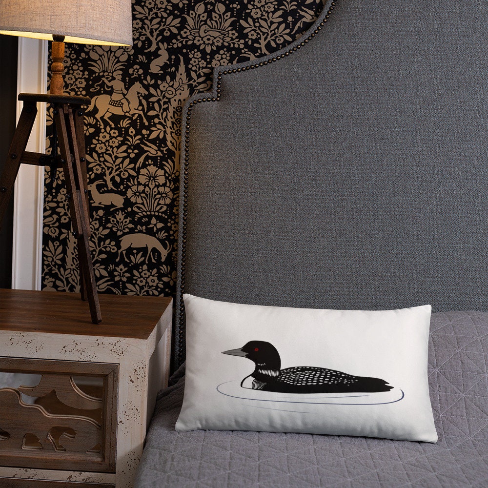 White Loon Pillow - Etsy