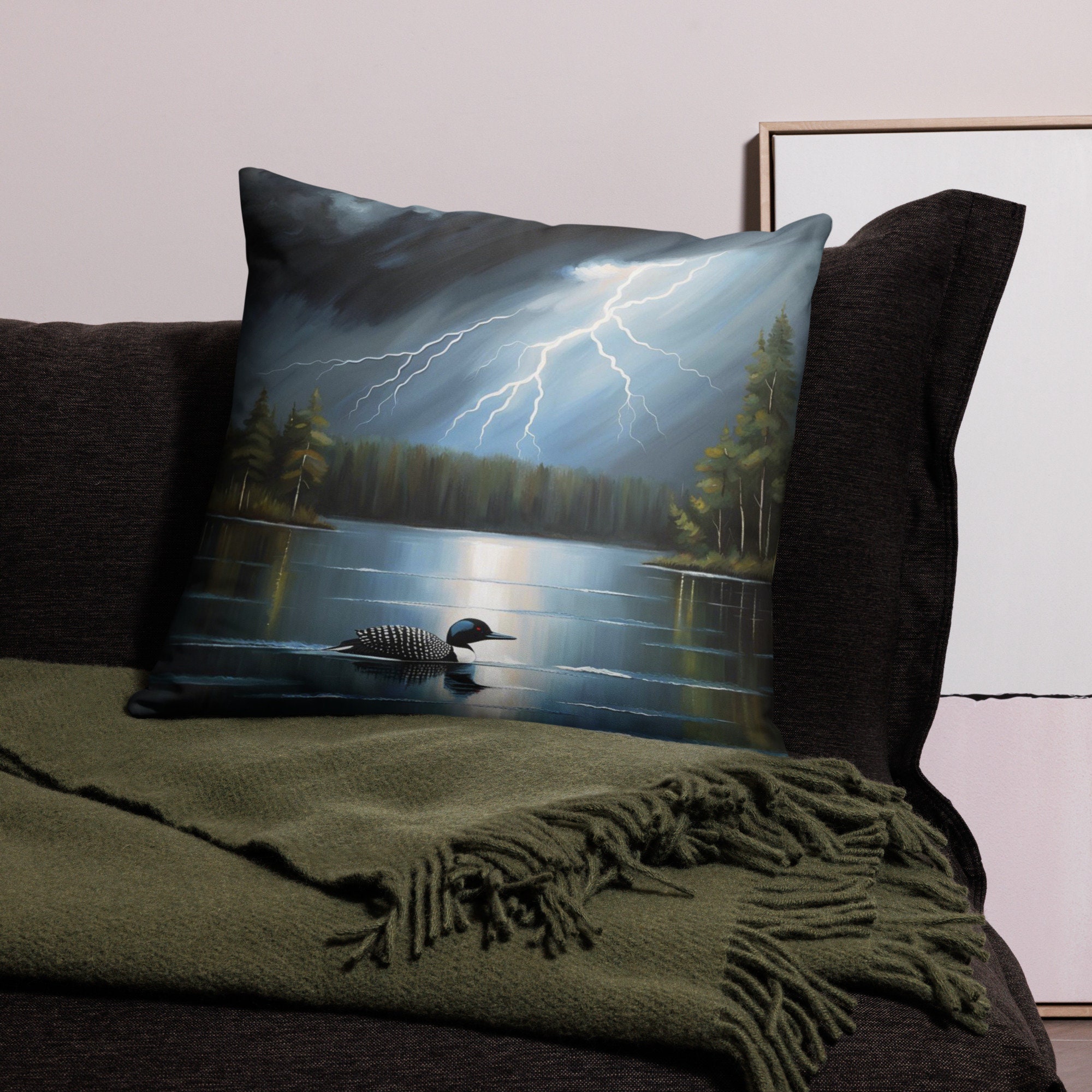 Thunderstorm Loon Pillow - Etsy
