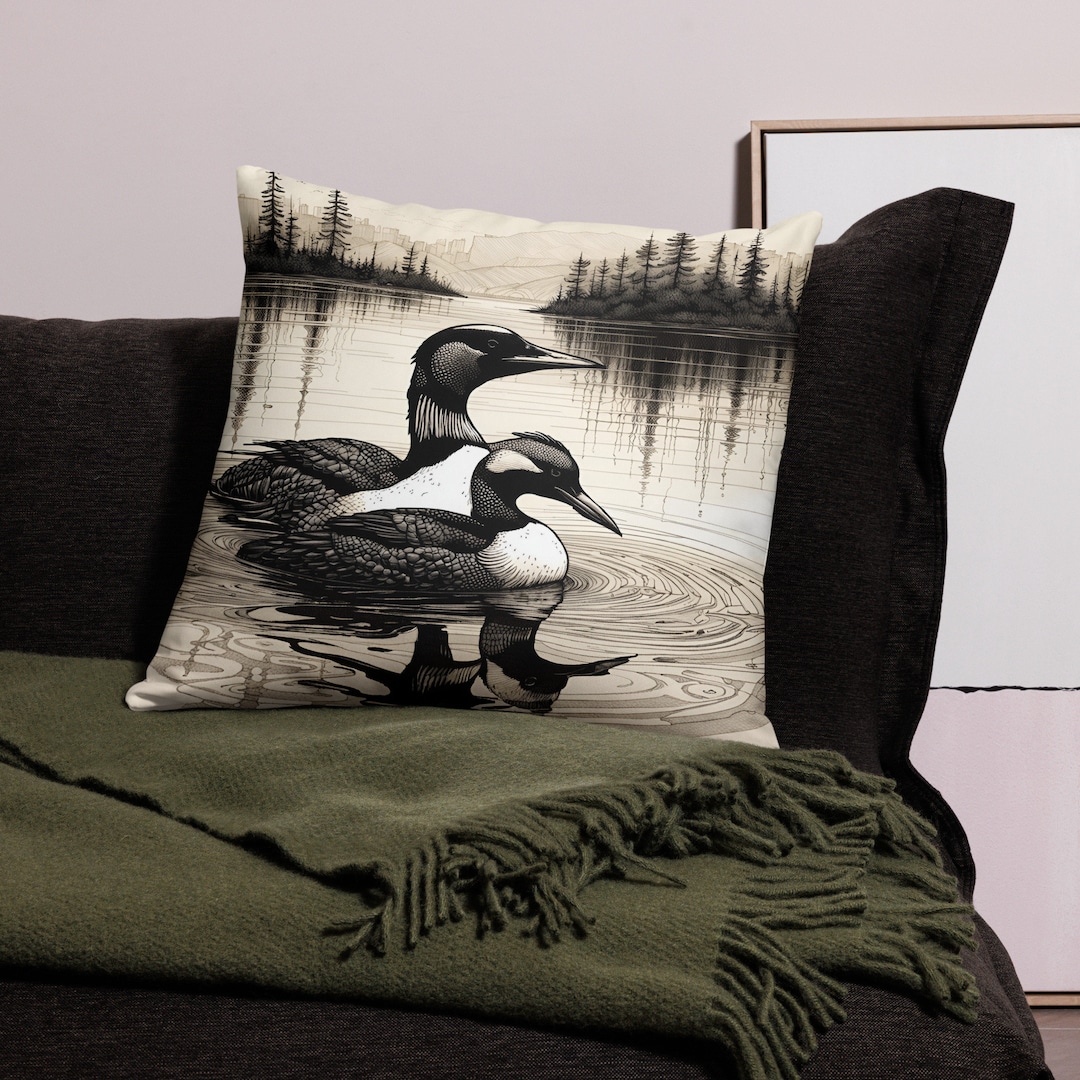 Loons in the Water Pillow - Etsy