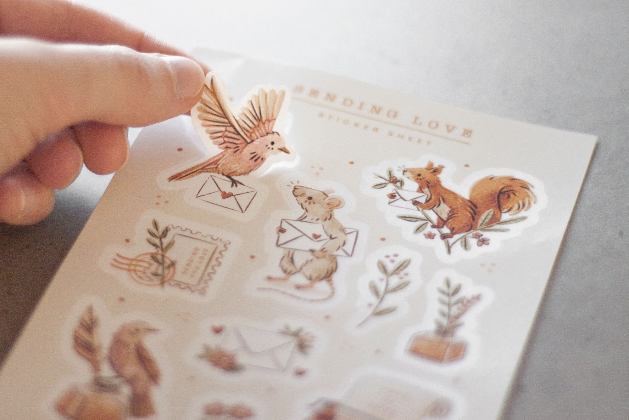 Sending Love Sticker Sheet | A6 | Letter Writing Postage Illustrated ...