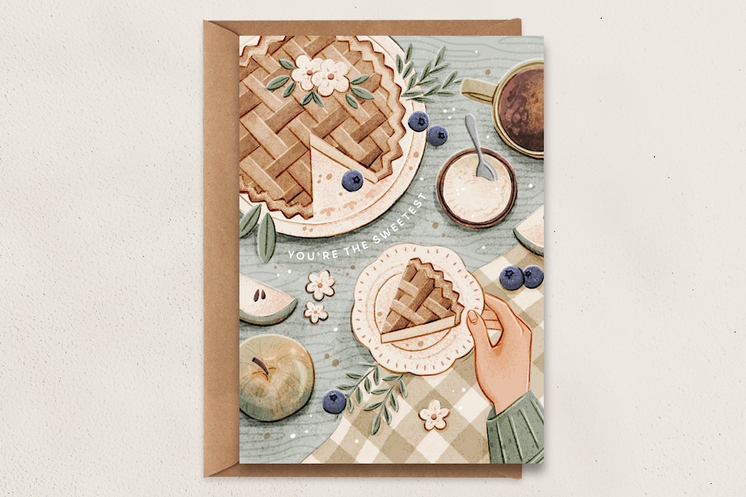 The Sweetest Postcard | A6 | Cake Art | Apple Pie Illustration ...