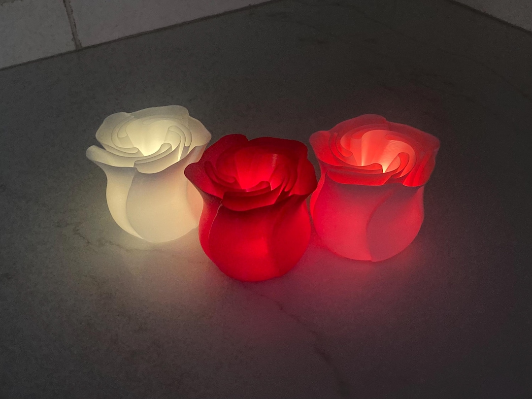 LED Rose Lamp: Flameless Romantic Night Light - Etsy