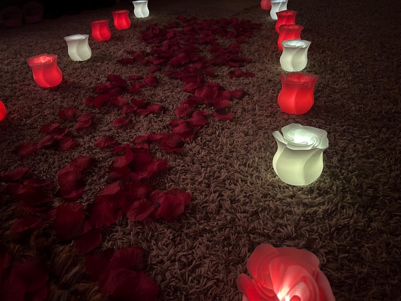 LED Rose Lamp: Flameless Romantic Night Light - Etsy