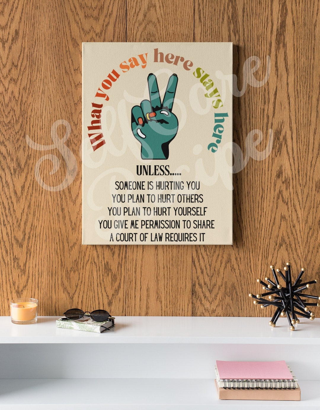 Retro Therapy Office Print: What You Say Here Stays Here (digital ...
