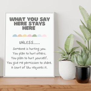 Pastel Boho Therapist Office Wall Art Set of 6 | Cute Therapy Posters ...