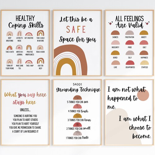 SET 6 Therapy Office Decor Counselor Posters School - Etsy