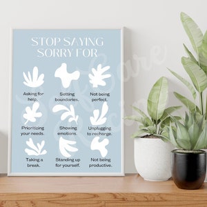 Matisse Blue Therapist Office Wall Art Set of 6 | Botanical Therapy ...