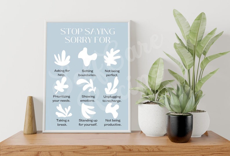 Matisse Blue Therapist Office Wall Art Set of 6 | Botanical Therapy ...