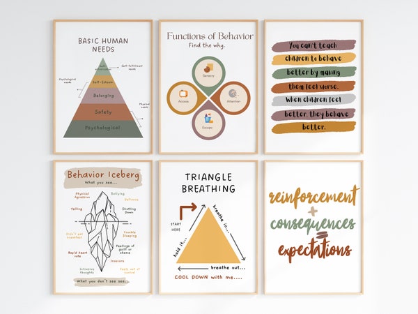 Boho Therapist Office Wall Art Set of 6 Therapy Posters Motivational ...