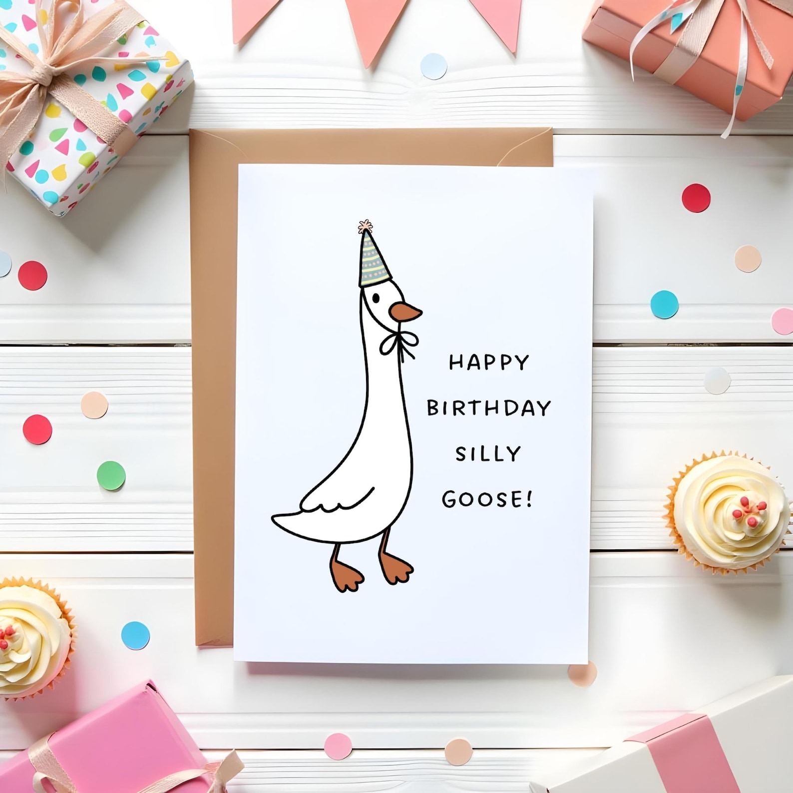 Funny Goose Birthday Card Printable - Silly Goose Birthday Card for ...