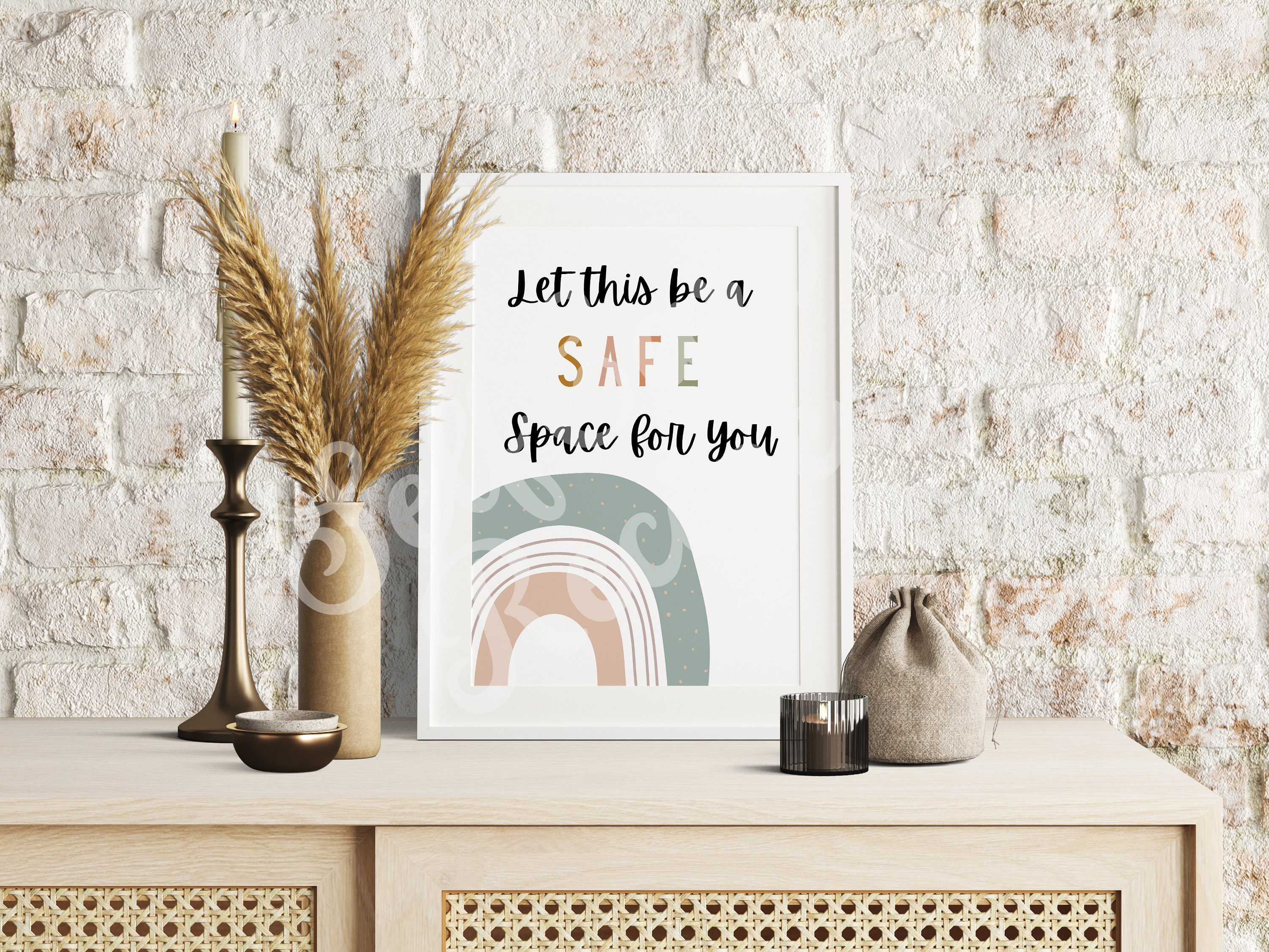 Light Boho Therapist Office Wall Art Set of 6 Therapy Posters ...