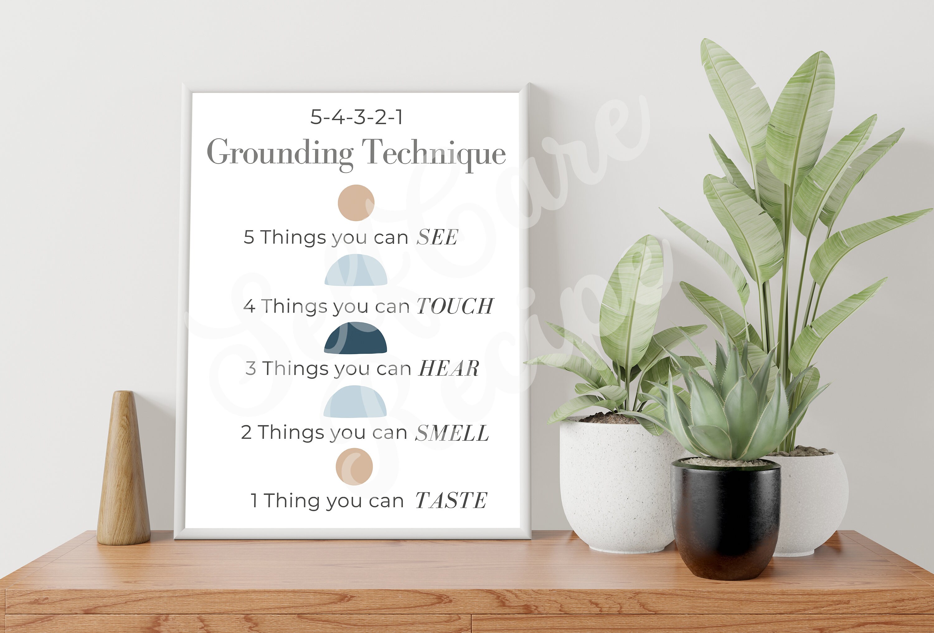 Neutral Boho Therapist Office Wall Art Set of 6 | Therapy Posters ...