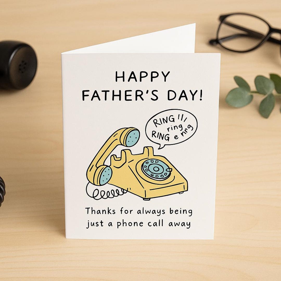 Funny Rotary Phone Father's Day Card: Retro Printable (instant Download ...