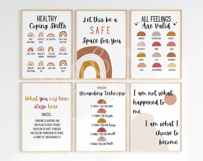 12 Therapist Office Art Decor, Psychologist Print Bundle, Counseling ...