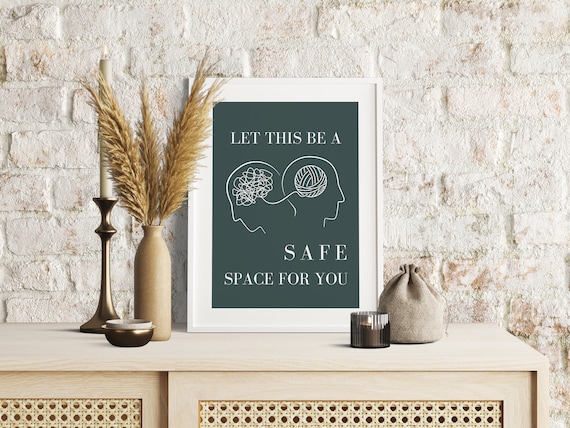 Safe Space Wall Art Boho Therapy Posters Modern Printable - Etsy