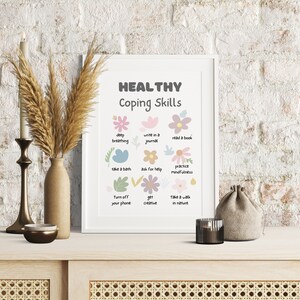 Pastel Boho Therapist Office Wall Art Set of 6 | Cute Therapy Posters ...