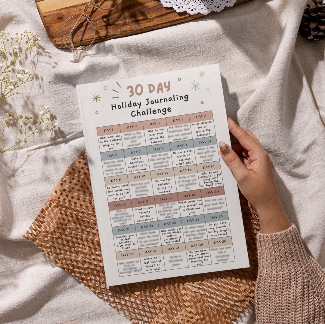 30 Day Holiday Journaling Challenge - Boho Journal Prompts - Thirty ...