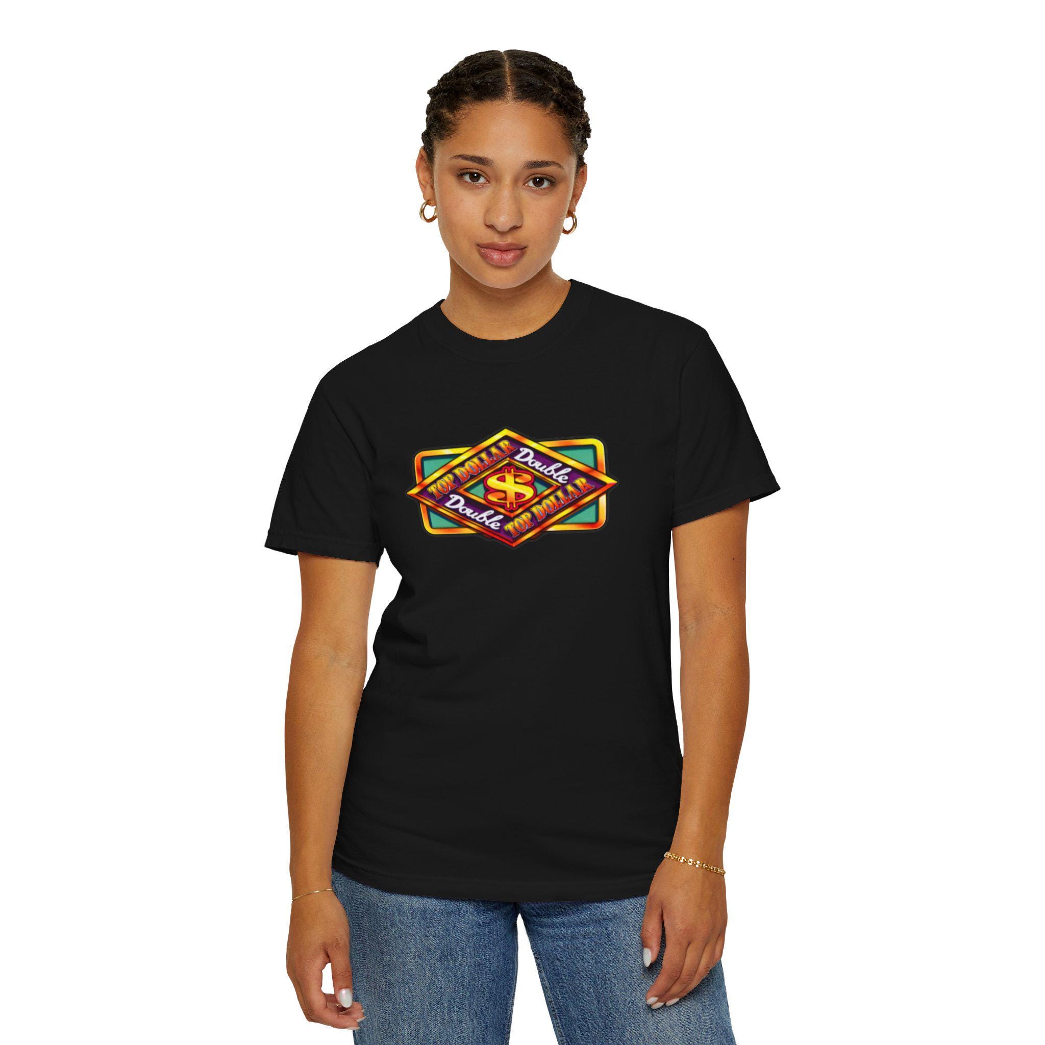 Double Top Dollar Logo Casino Unisex Garment Dyed T Shirt - Etsy