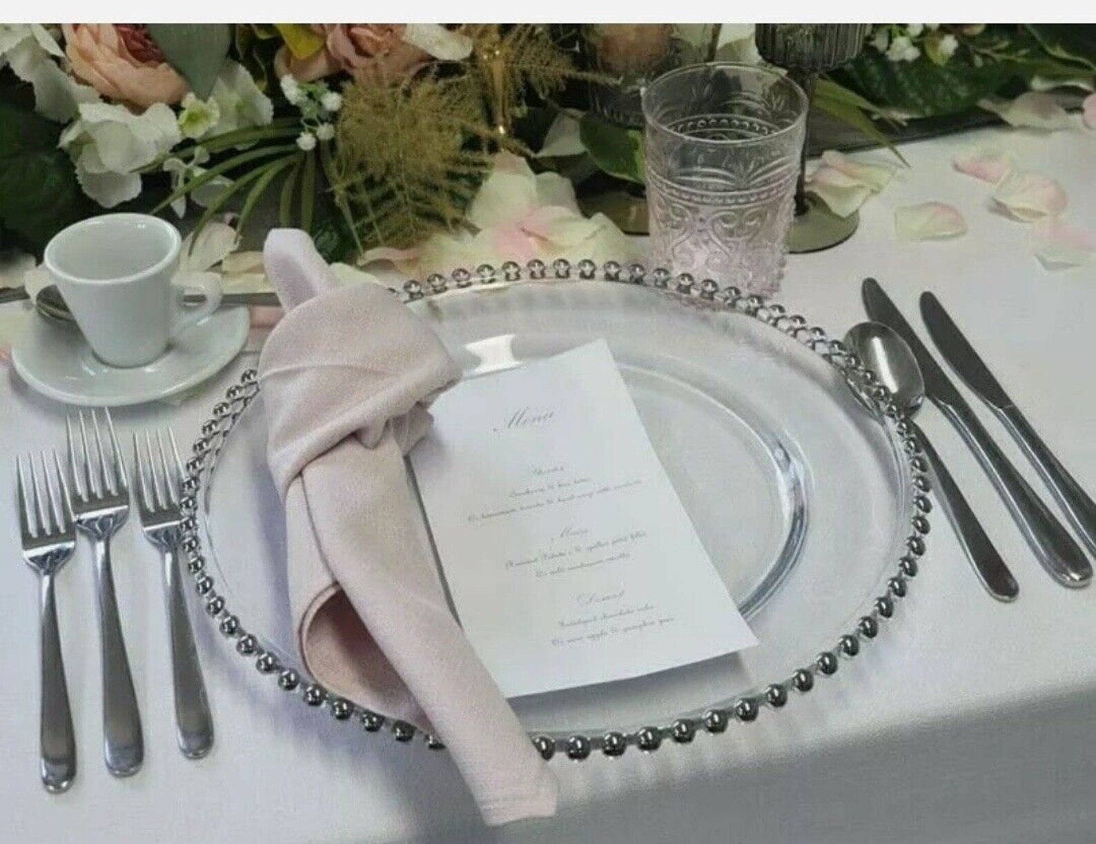 Set of 10 Silver Beaded Charger Plates **33cm Diameter** - Etsy