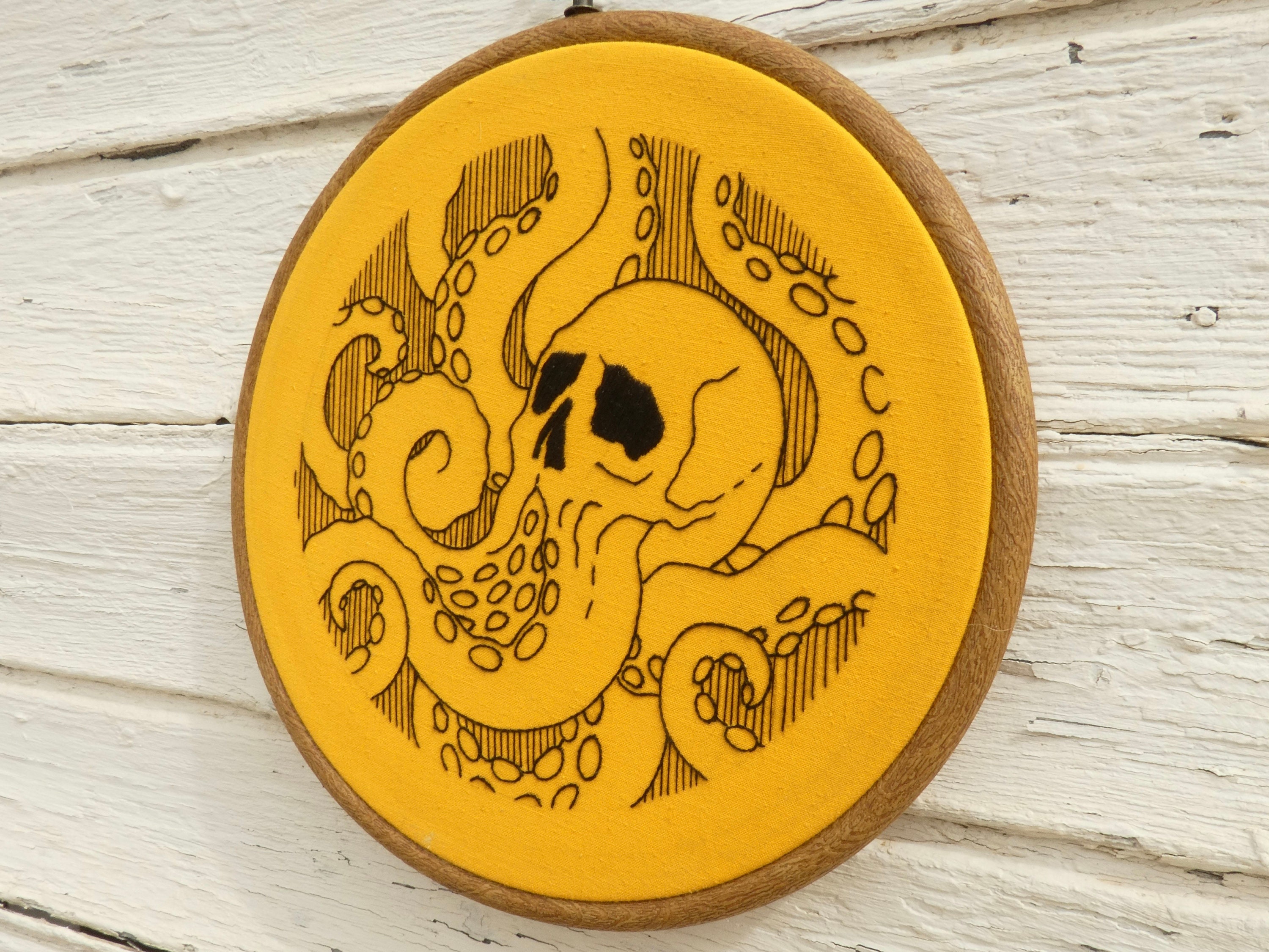 Octo-skull Hand Embroidery PDF Pattern, Original DIY Pattern, Instant ...