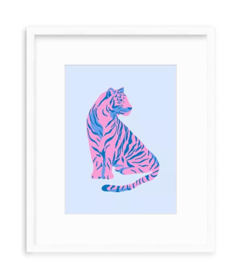 Blue Tiger Print Digital Insant Download - Chic, Trendy Wall Decor for ...