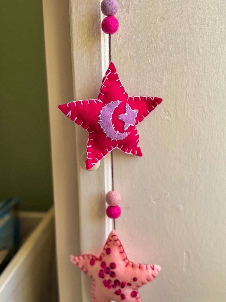 Handmade Felt Celestial Star Garland - Etsy
