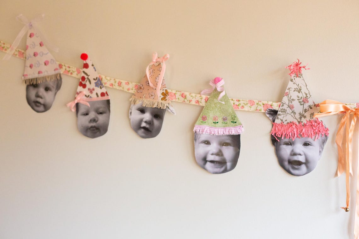 Handmade Custom Baby Face Birthday Banner - Etsy