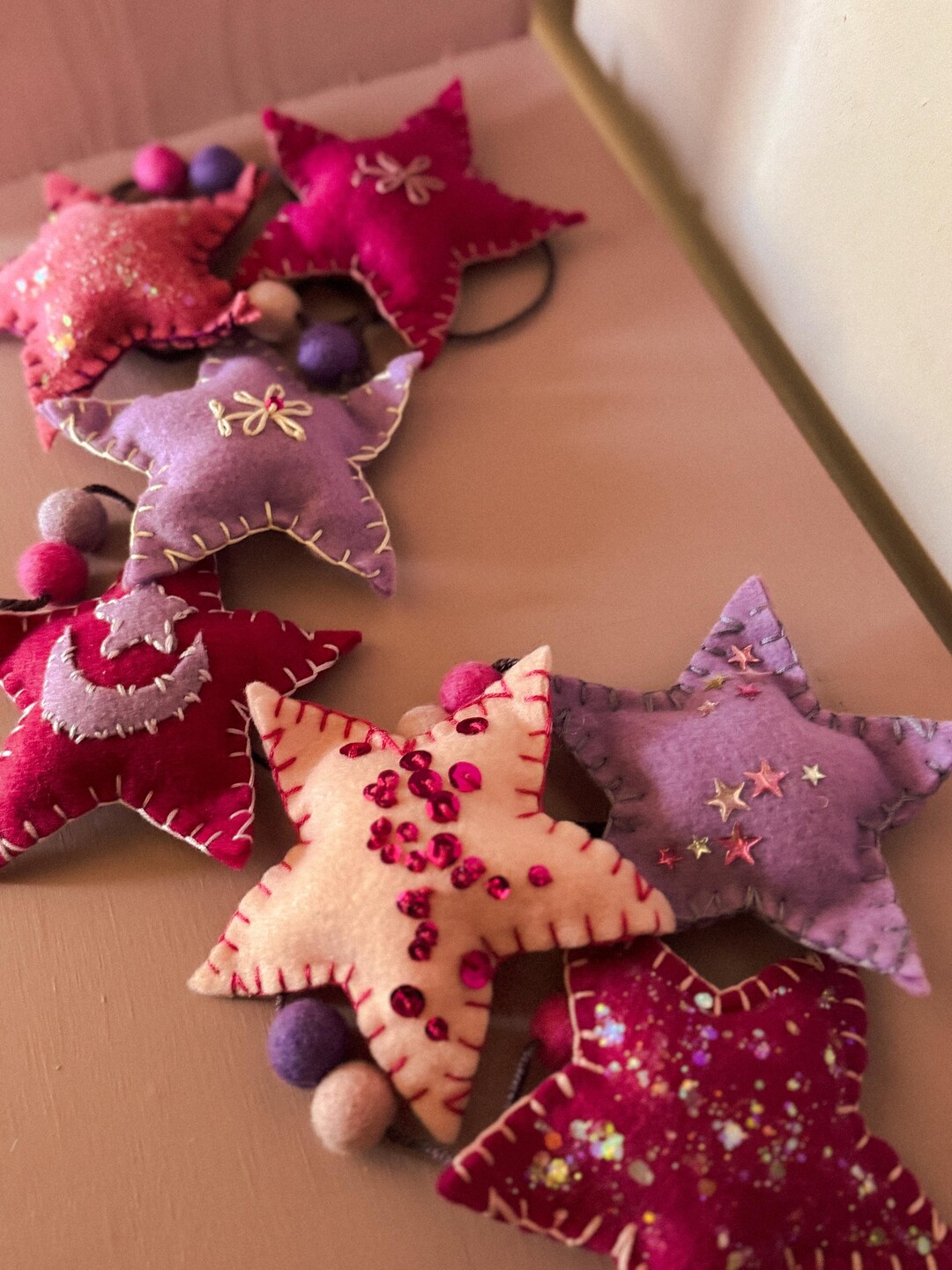 Handmade Felt Celestial Star Garland - Etsy