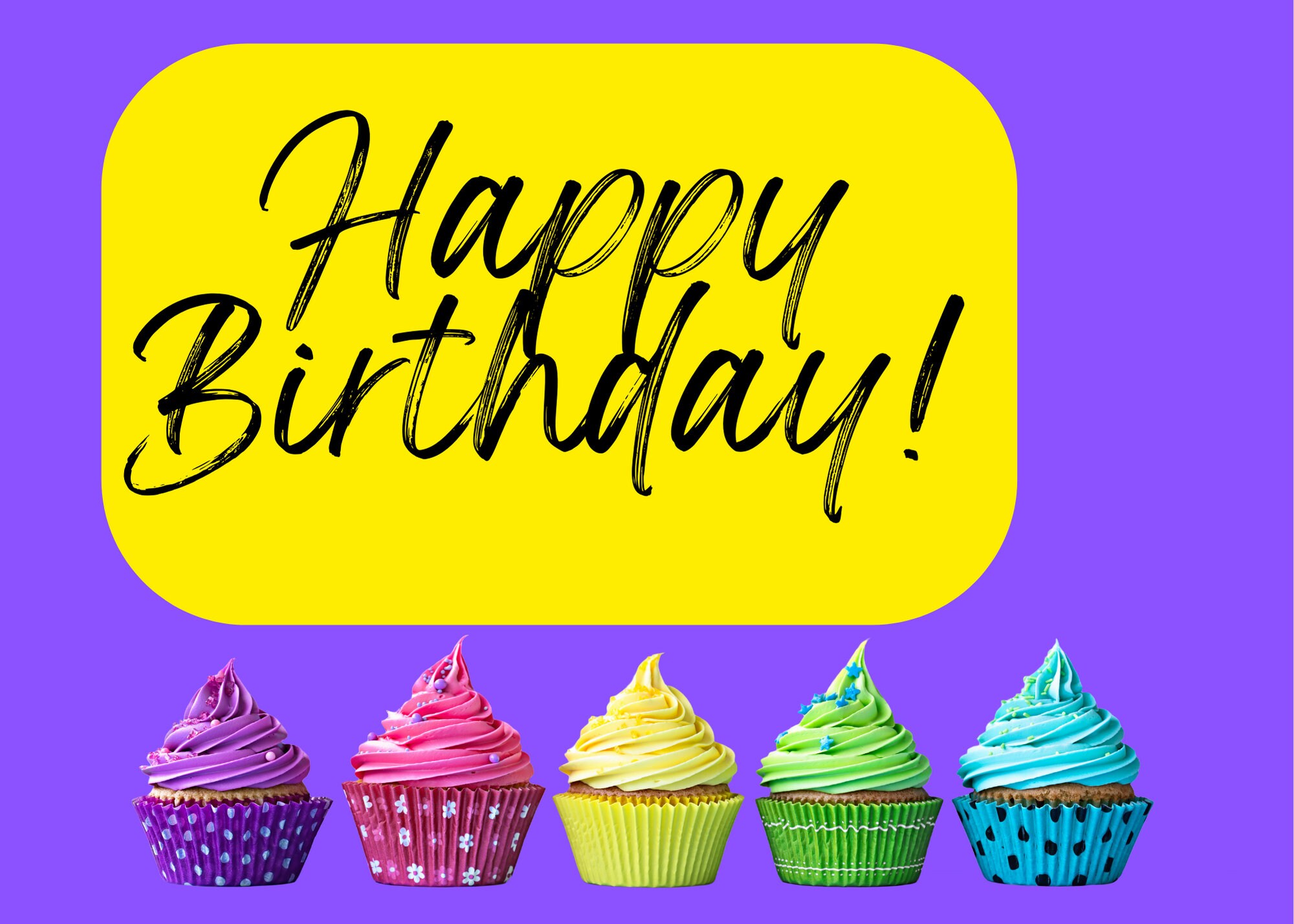 Happy Birthday Digital Postcard - Etsy