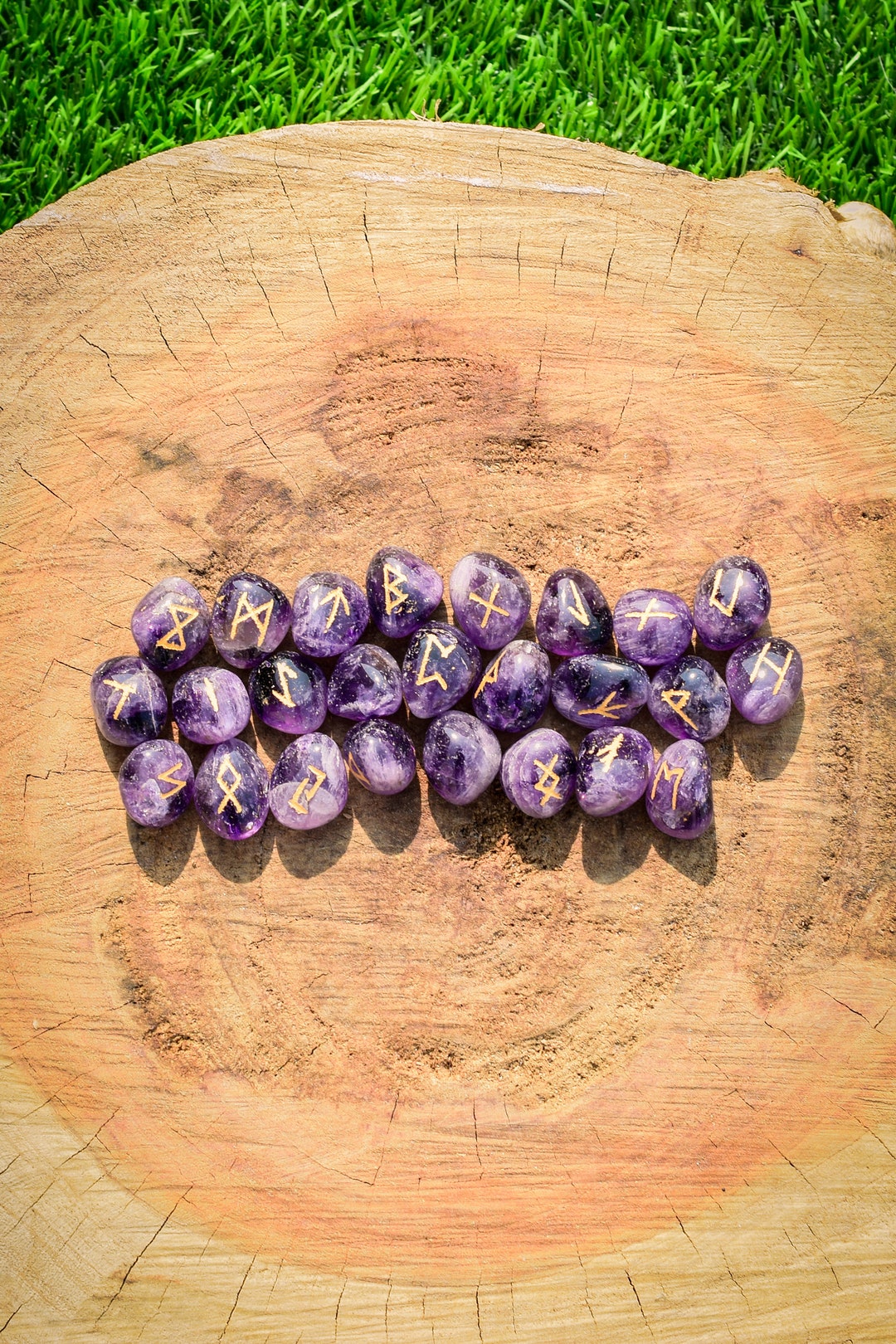 Amethyst Rune Stones Set Viking Elder Futhark Norse Witches Runic ...
