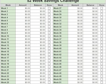 52 Weeks Savings Challenge Printable/goodnotes Compatible PDF Budget ...