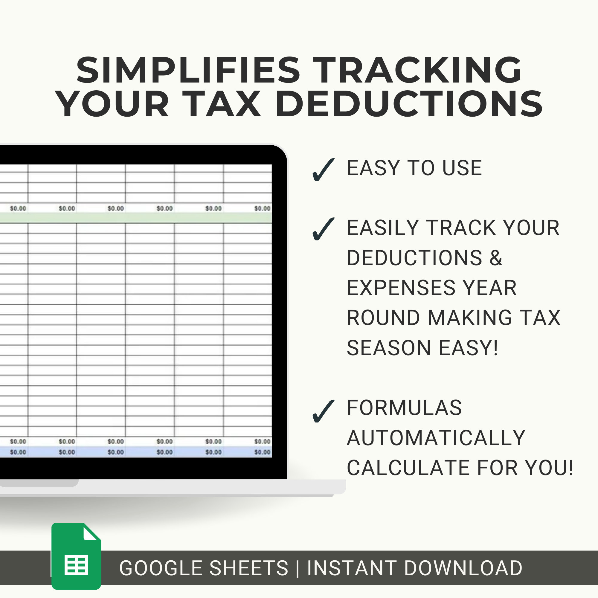 Itemized Tax Deductions Spreadsheet Standard Deductions Accounting ...