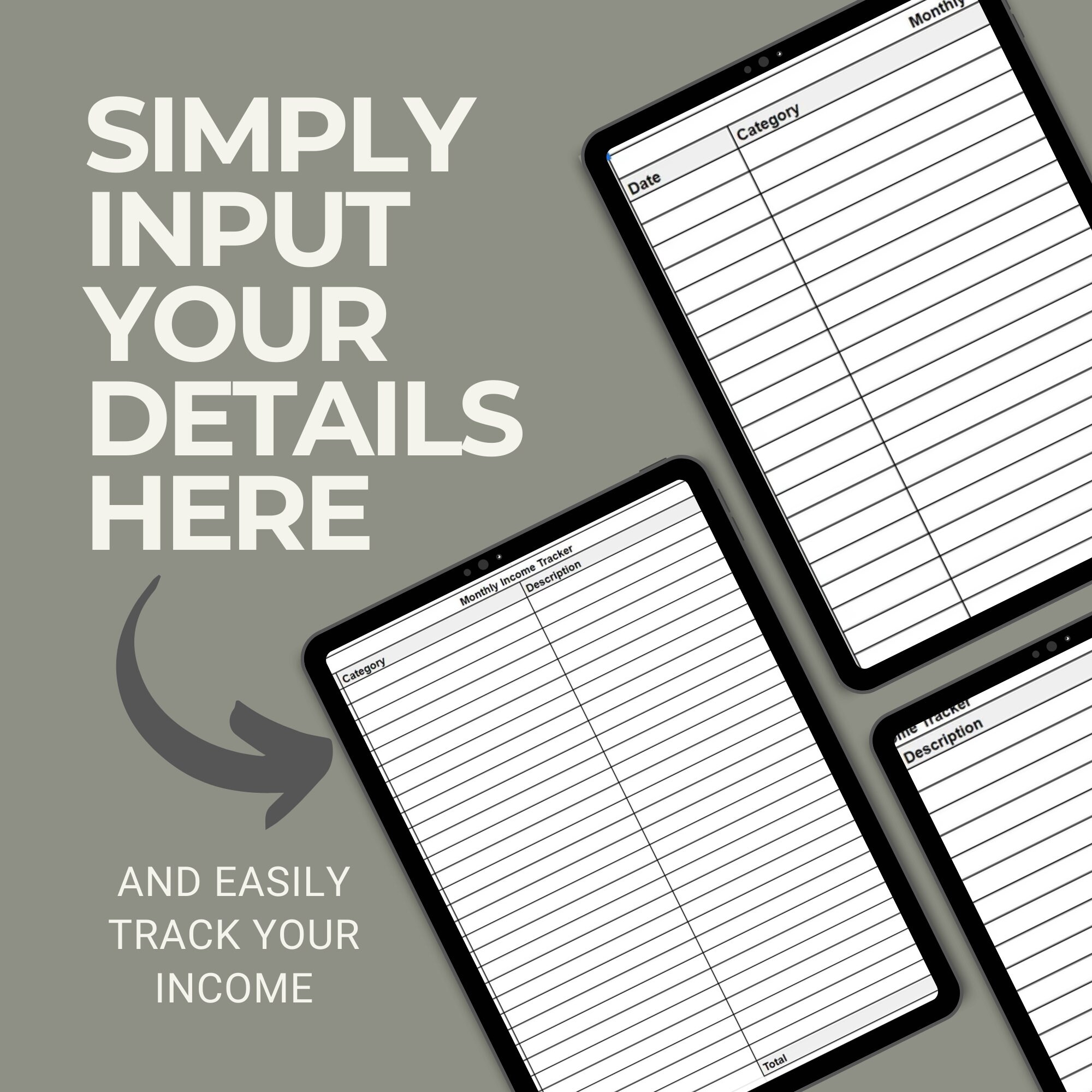 Monthly Income Tracker Template Self Employed Income Tracking ...
