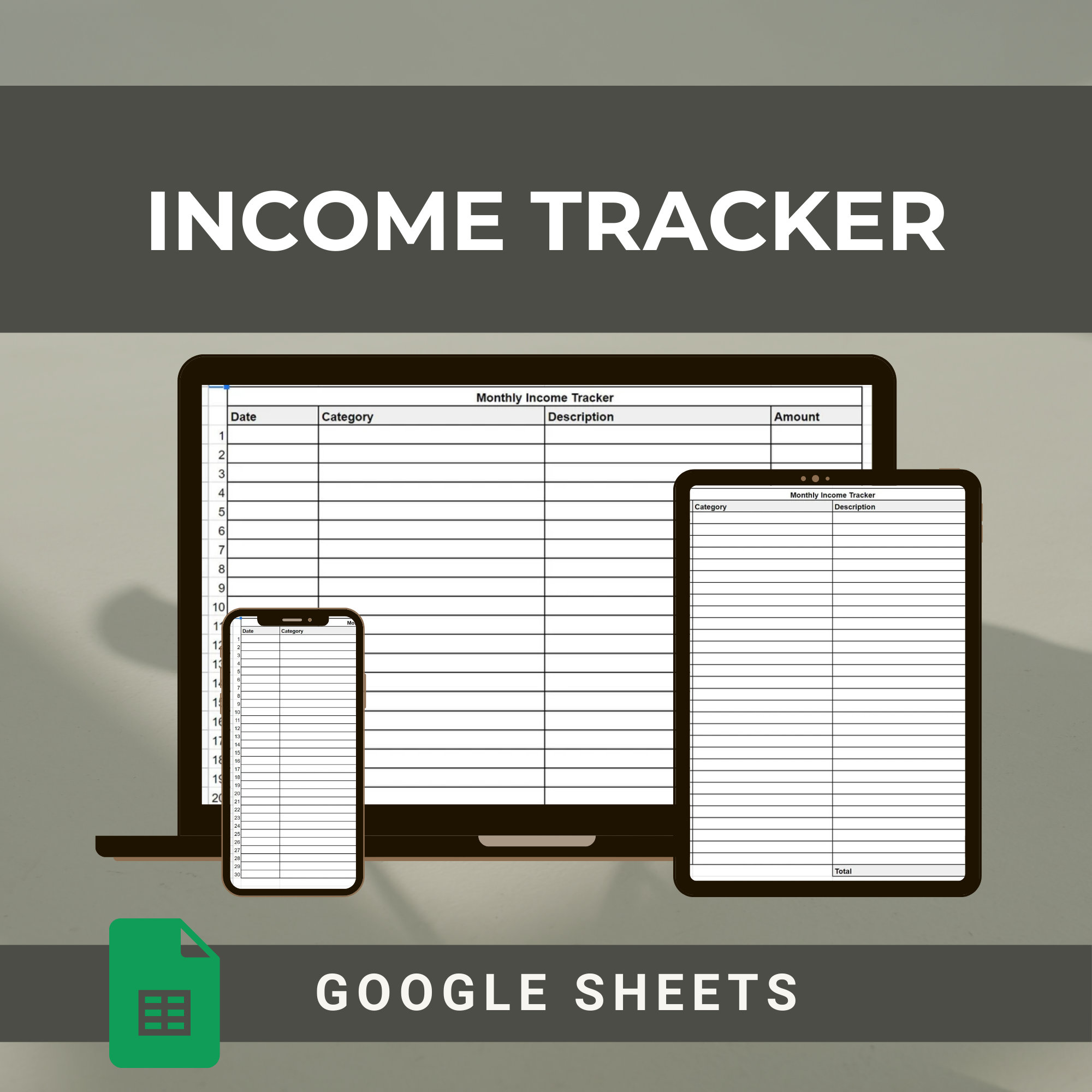 Monthly Income Tracker Template Self Employed Income Tracking ...